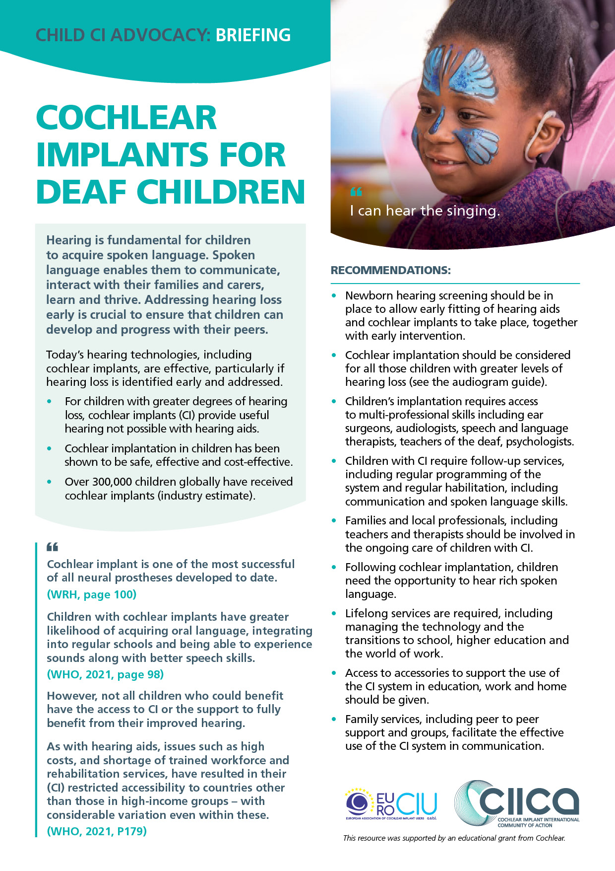 COCHLEAR IMPLANTS FOR DEAF CHILDREN – CIICA