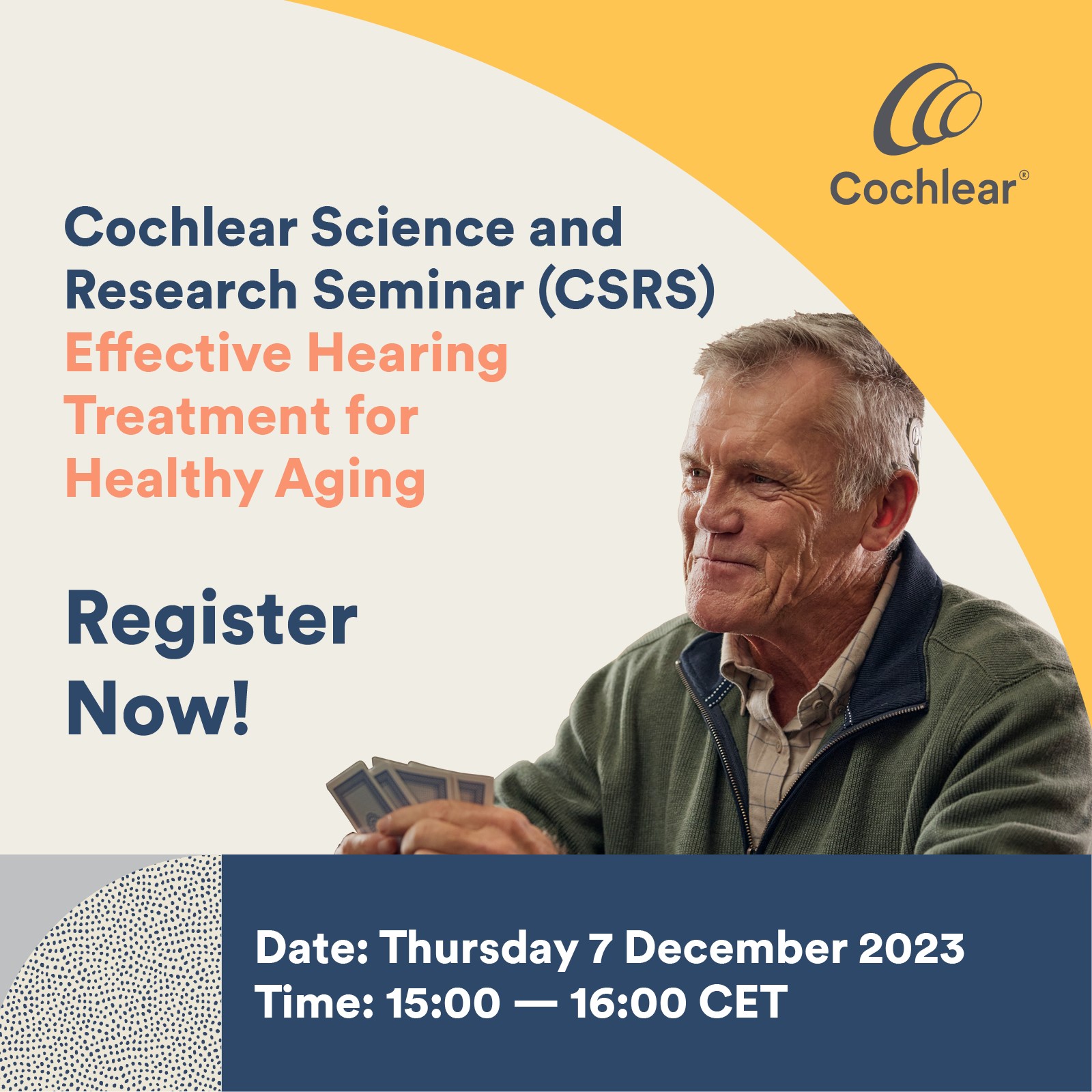 Cochlear Science and Research Seminar (CSRS) „Effective Hearing Treatment for Healthy Aging“ – CIICA